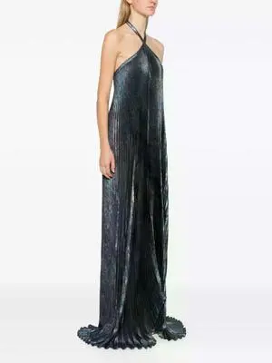 L'IDEE Deesse Pleated Gown - Blue