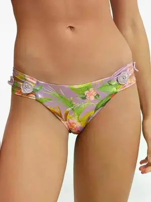 DEL MAAR Etia Floral-print Bikini Bottom - Purple