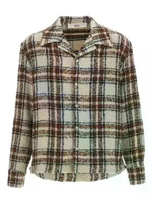 Séfr Ojai Textured Check Shirt - Neutrals