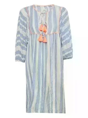 Manoush Striped Dress With Tassel Detail - White