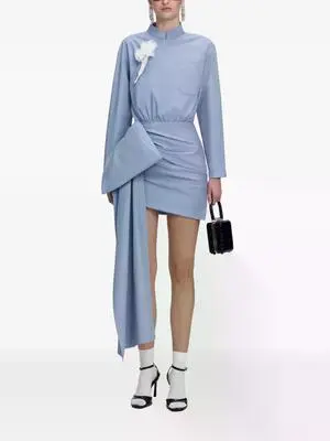 SELF-PORTRAIT Tie Side Bow Mini Dress - Blue