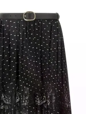 SELF-PORTRAIT Chiffon Lace Maxi Skirt With Metallic Fil Coupé Detail