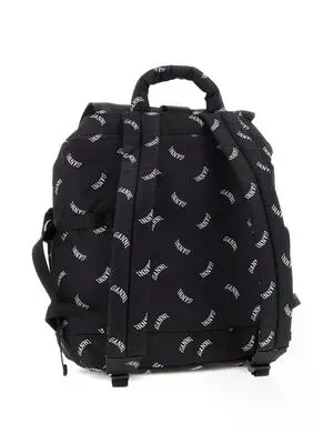 GANNI Logo-print Buckle Backpack