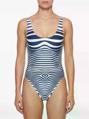 JEAN PAUL GAULTIER Printed One-piece Swimsuit - Blue