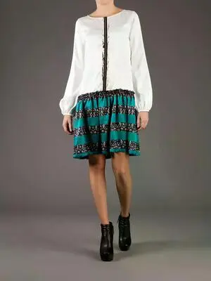 Twisty Parallel Universe Contrast Shirt Dress