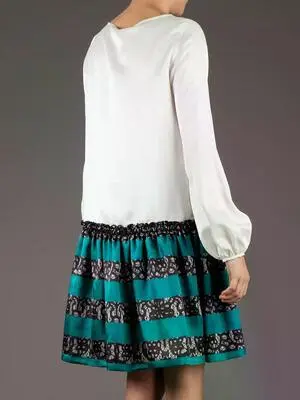 Twisty Parallel Universe Contrast Shirt Dress