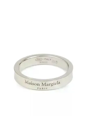 MAISON MARGIELA Engraved Logo Band Ring - Silver
