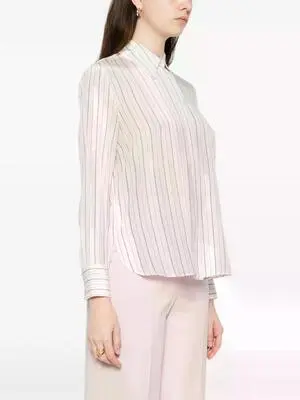 Max Mara Striped Long-sleeved Shirt - Neutrals