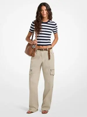 Michael Kors Stretch Cotton Utility Cargo Pants - Grey