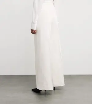 Brioni Cotton-silk Wide-leg Trousers