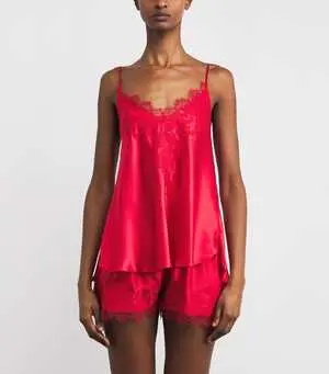 TORLOWEI Silk-lace Cami Top