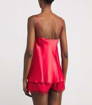 TORLOWEI Silk-lace Cami Top