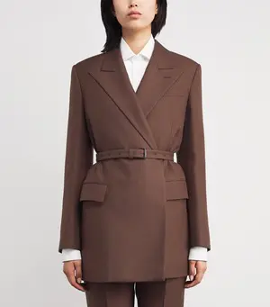 Brioni Silk Prisca Belted Blazer