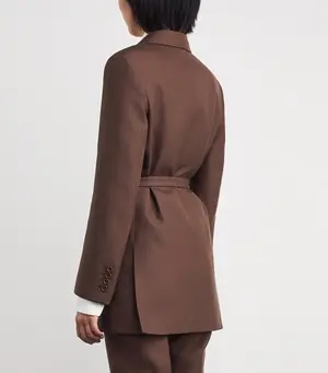 Brioni Silk Prisca Belted Blazer