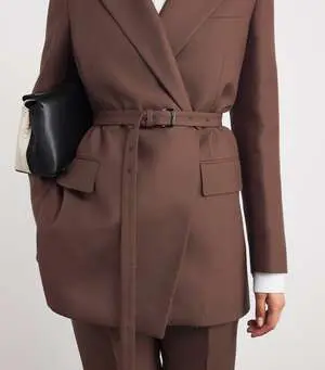 Brioni Silk Prisca Belted Blazer