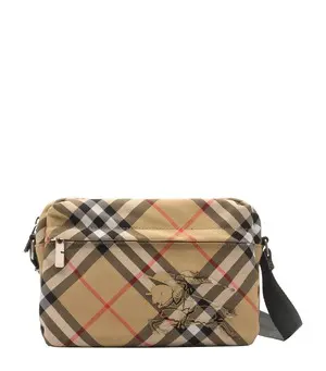 Burberry Canvas Check Cross-body Bag - Beige