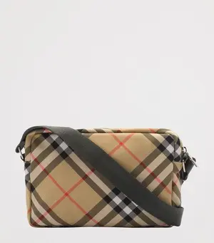 Burberry Canvas Check Cross-body Bag - Beige