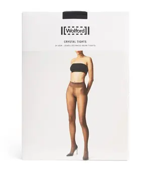 Wolford Individual Crystal Seam 20 Tights - Black