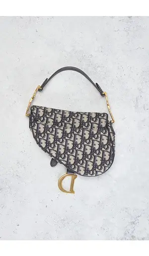 FWRD RENEW Dior Trotter Oblique Mini Saddle Bag - Blue