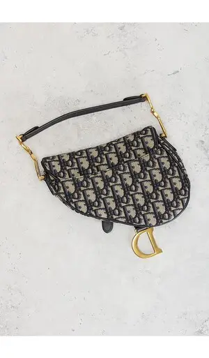 FWRD RENEW Dior Trotter Oblique Saddle Bag - Blue