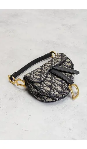 FWRD RENEW Dior Trotter Oblique Saddle Bag - Blue