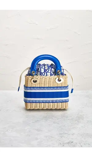 FWRD RENEW Dior Wicker Oblique Mini Lady Dior Handbag