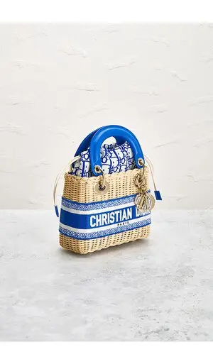 FWRD RENEW Dior Wicker Oblique Mini Lady Dior Handbag