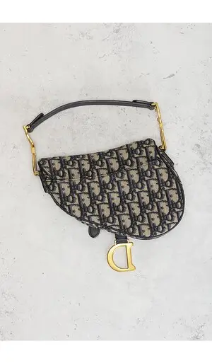 FWRD RENEW Dior Trotter Oblique Mini Saddle Bag - Blue