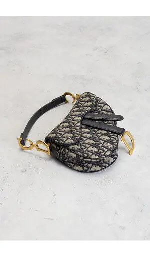 FWRD RENEW Dior Trotter Oblique Mini Saddle Bag - Blue