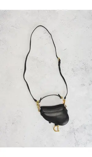 FWRD RENEW Dior Micro Saddle Bag - Black