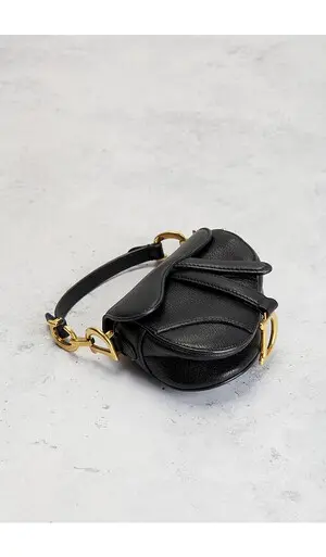 FWRD RENEW Dior Micro Saddle Bag - Black