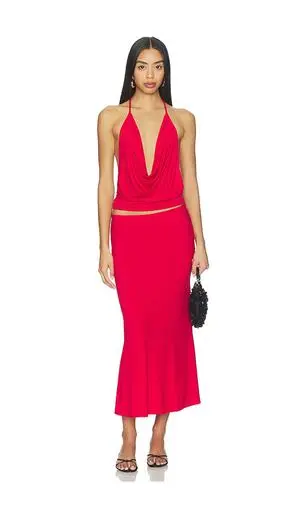 BELLA VENICE The Elsa Halter Top - Red