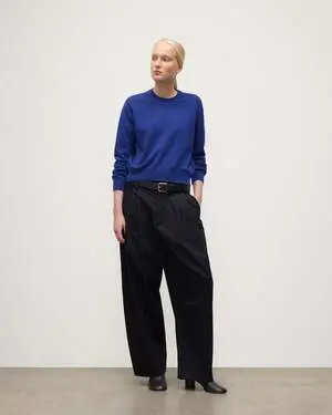 Johnstons Of Elgin Cashmere Crew Neck Jumper - Blue