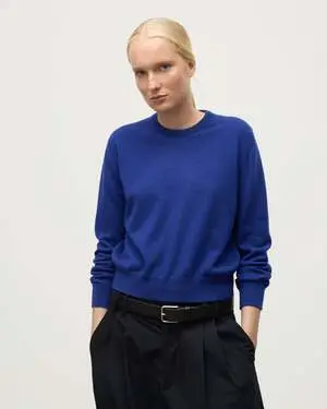 Johnstons Of Elgin Cashmere Crew Neck Jumper - Blue