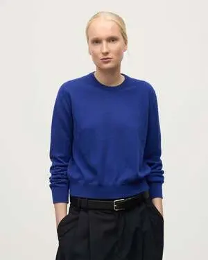 Johnstons Of Elgin Cashmere Crew Neck Jumper - Blue