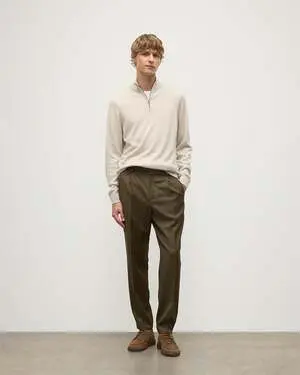Johnstons Of Elgin Rory Relaxed Fit Cashmere Zip Neck Jumper - Grey