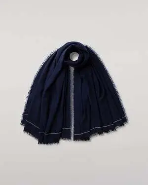 Johnstons Of Elgin Usan Cashmere Scarf - Navy