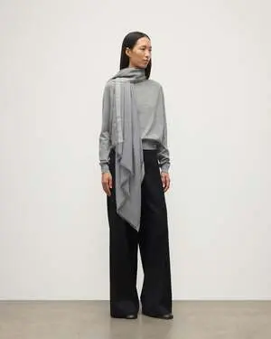 Johnstons Of Elgin Ives Chevron Border Cashmere Scarf