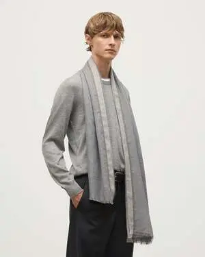Johnstons Of Elgin Ives Chevron Border Cashmere Scarf