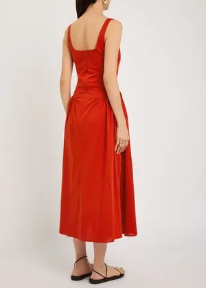 Faithfull The Brand Olas Cotton Midi Dress