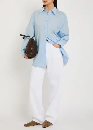 TOTEME Classic Tumbled Cotton-poplin Shirt - Light Blue