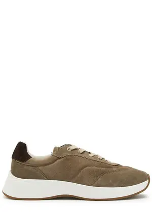 JUDE LLOW Maison Panelled Leather Sneakers - Taupe