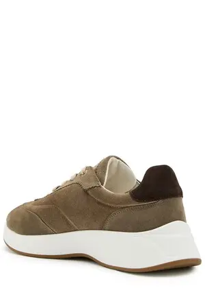 JUDE LLOW Maison Panelled Leather Sneakers - Taupe