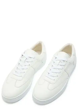 JUDE LLOW Pierre Panelled Grained Leather Sneakers - White