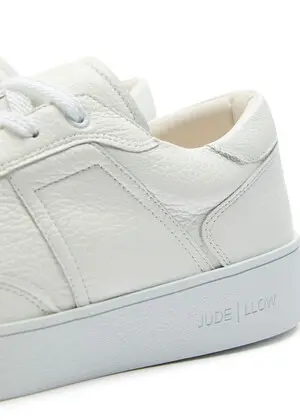 JUDE LLOW Pierre Panelled Grained Leather Sneakers - White