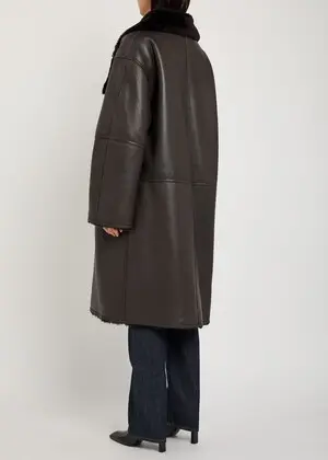 TOTEME Panelled Shearling Wrap Coat