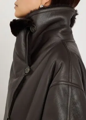 TOTEME Panelled Shearling Wrap Coat