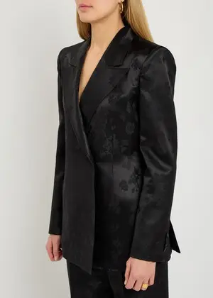 Gabriela Hearst Aleah Floral-jacquard Blazer - Black