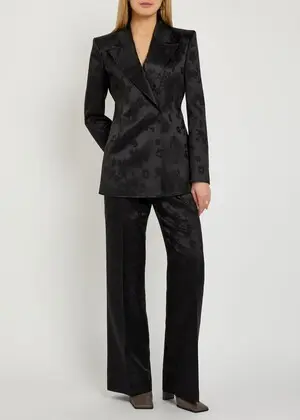 Gabriela Hearst Aleah Floral-jacquard Blazer - Black