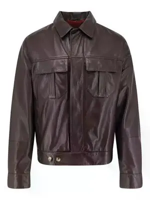 Brunello Cucinelli Leather Jacket With Patch Pockets